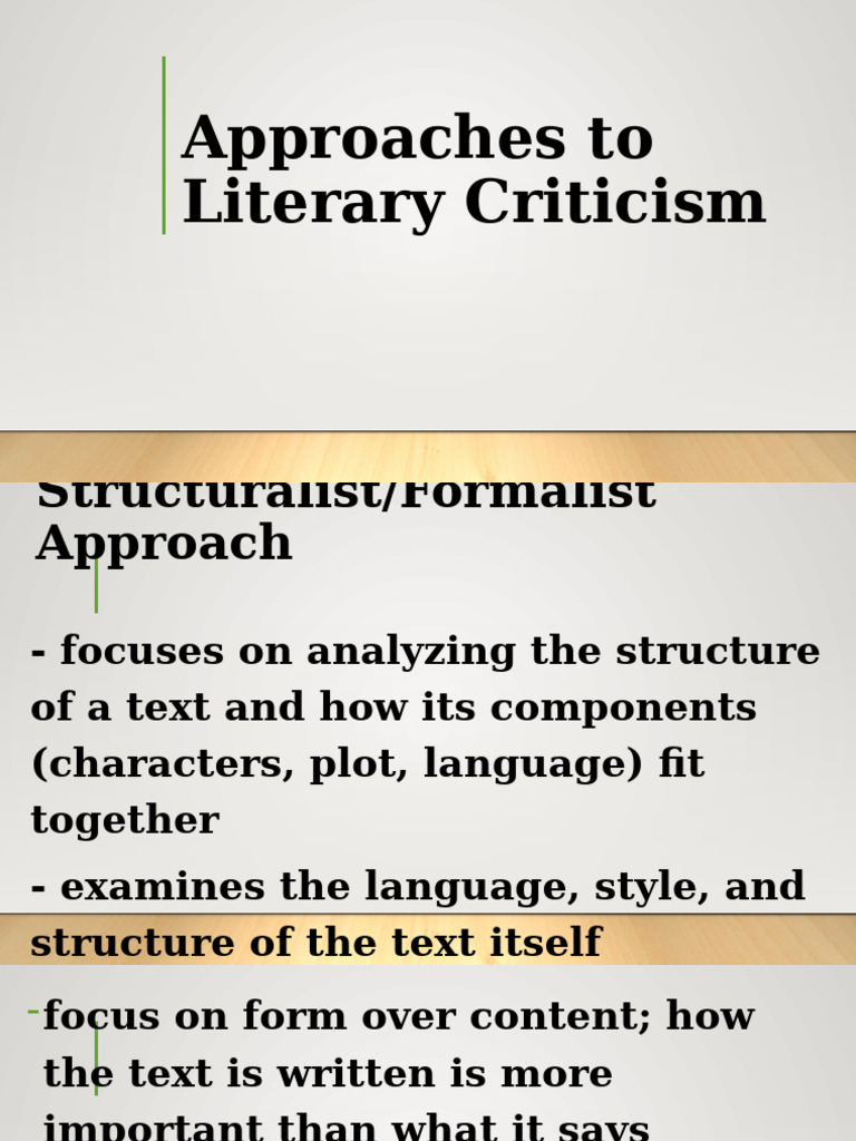 Approaches To Literary Criticism | PDF | Power (Social And Political ...