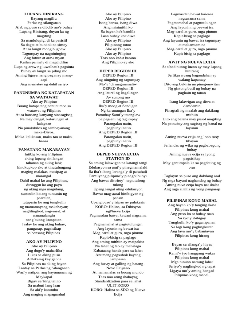 Makabayan Song | PDF