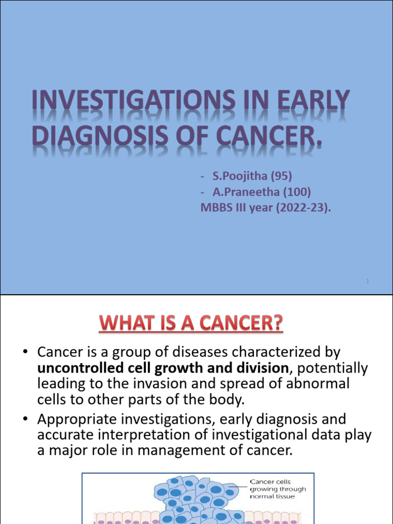 Cancer Diagnosis and Investigation Methods | PDF | Cytopathology | Cancer