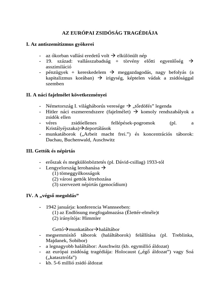 5.az Európai Zsidóság Trag. | PDF