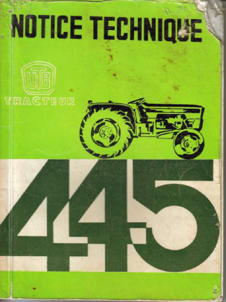 UTB Universal 445 Tractor Operators Manual | PDF