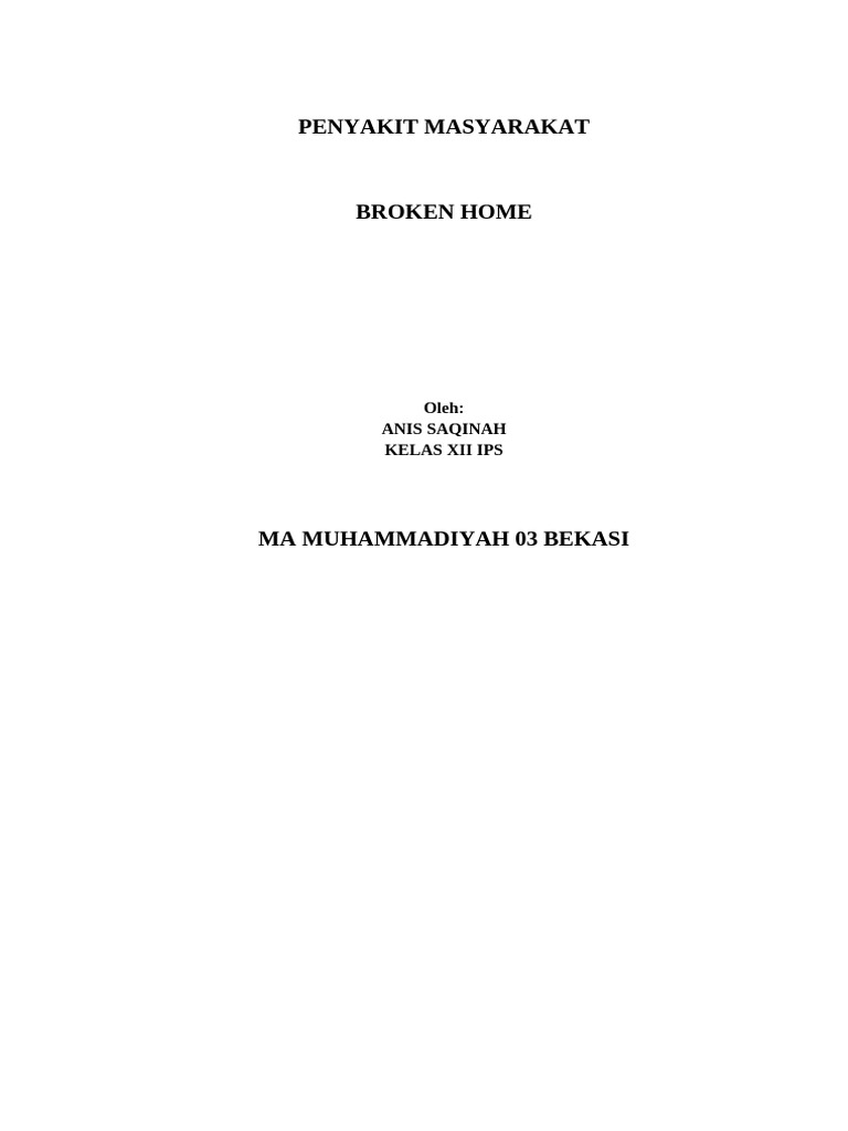 Makalah Broken Home | PDF