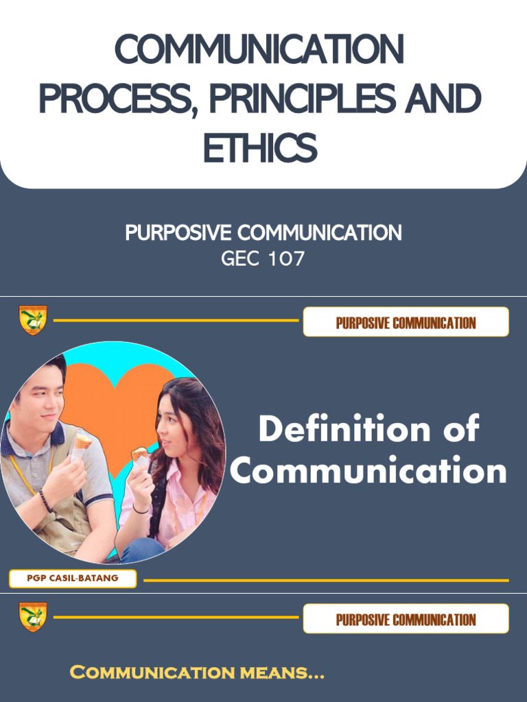 Communication Process Principles and Ethics (1) | PDF | Communication | Information