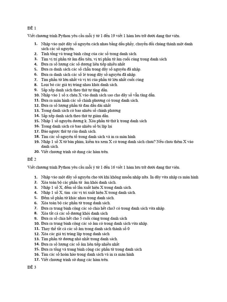 De Cuong Python | PDF