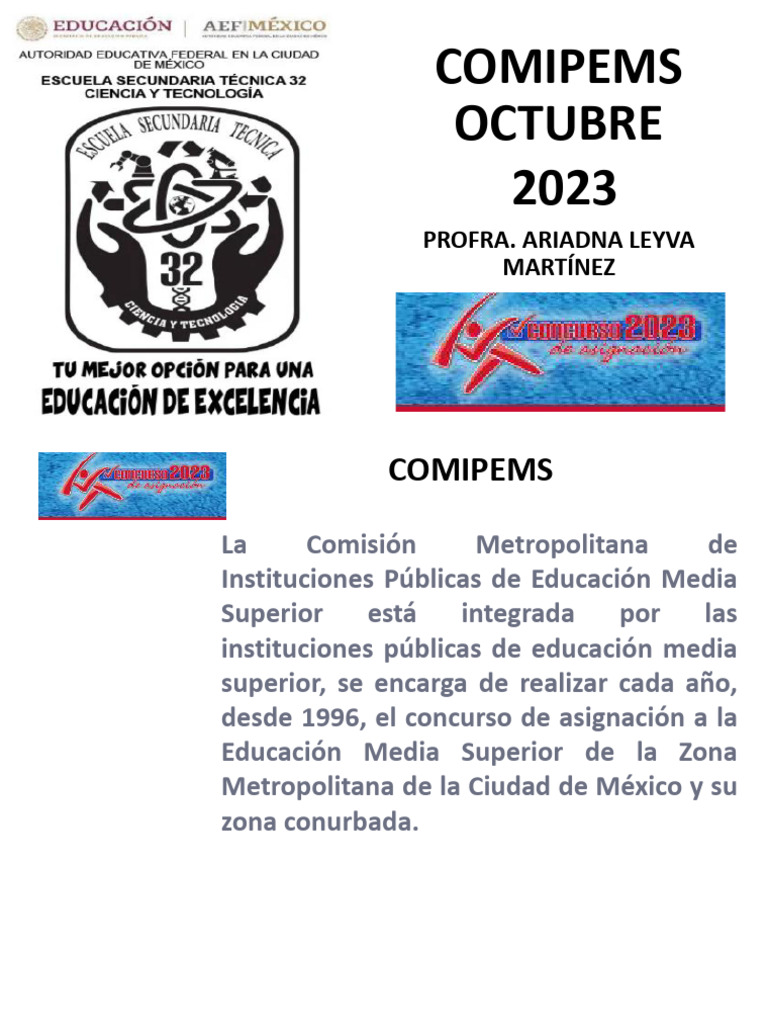Octubre 2023 Comipems | PDF