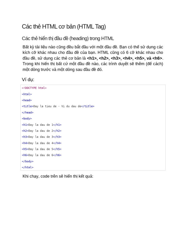 2. Các thẻ HTML cơ bản | PDF