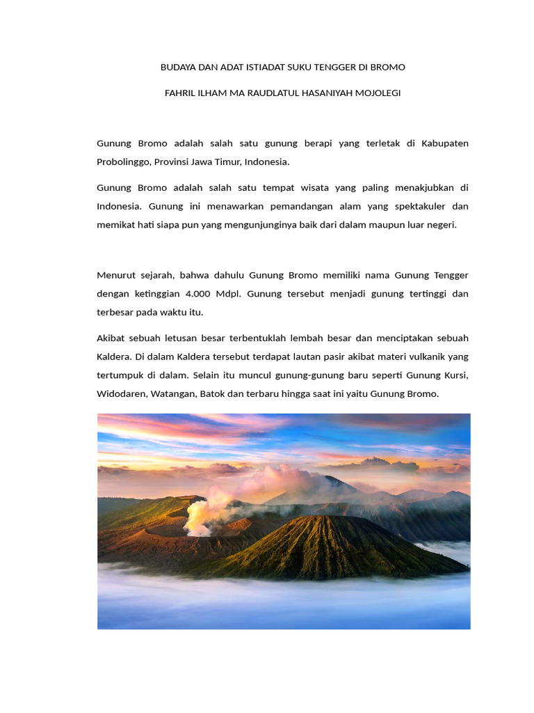 Adat Istiadat Suku Tengger | PDF