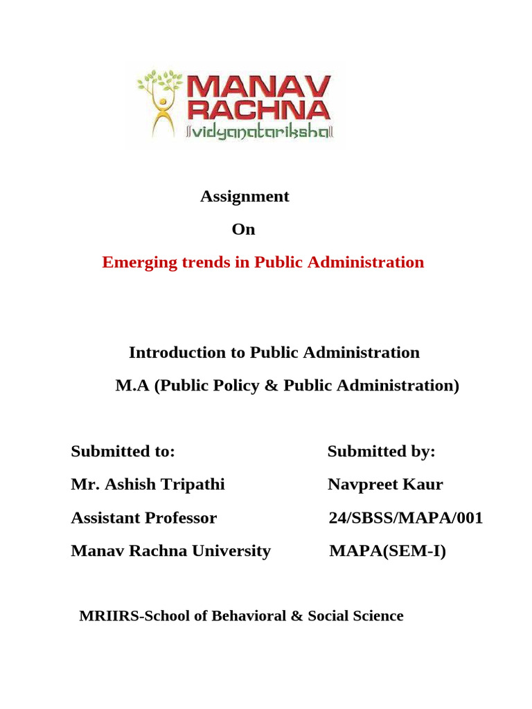 Emerging Trends in Public Administration | PDF | Public Administration ...