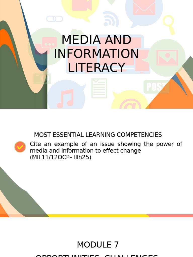 MIL Q4 MODULE 7 - Opportunities Challenges and Threats in Media and ...