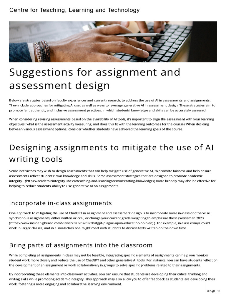 Designing Assessments (UBC) | PDF | Educational Assessment | Artificial ...