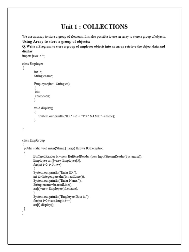 Ch1 Collections | PDF | Constructor (Object Oriented Programming ...