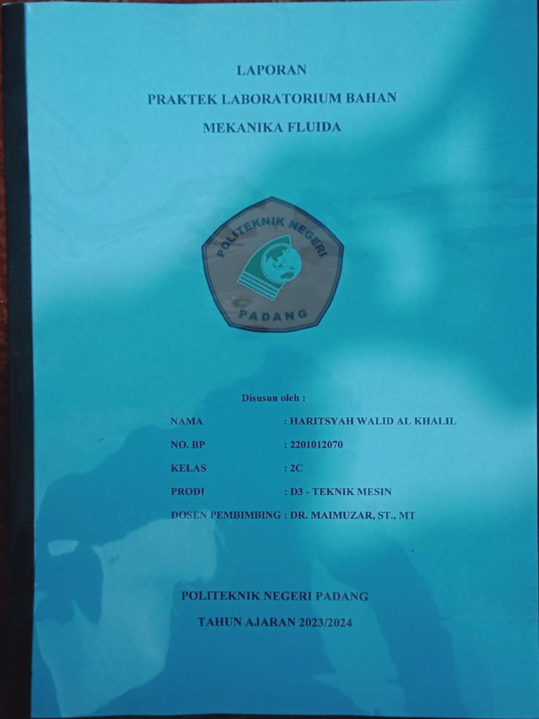Laporan Praktek Laboratorium Bahan Mekanika Fluida-1 | PDF