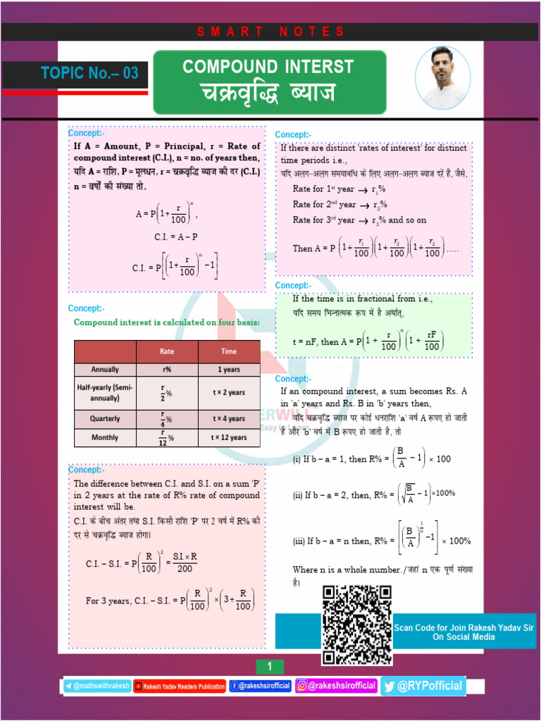 3. Compound Interst (Smart Notes) | PDF | Interest | Financial Services