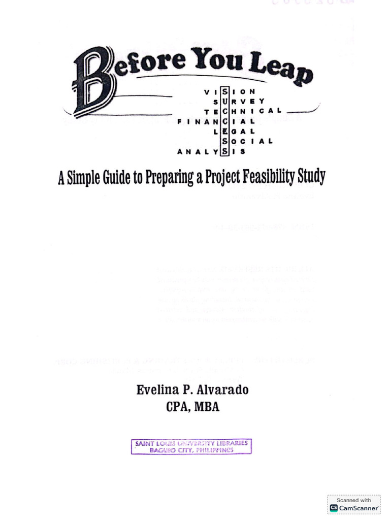 Feasibility Study Book | PDF