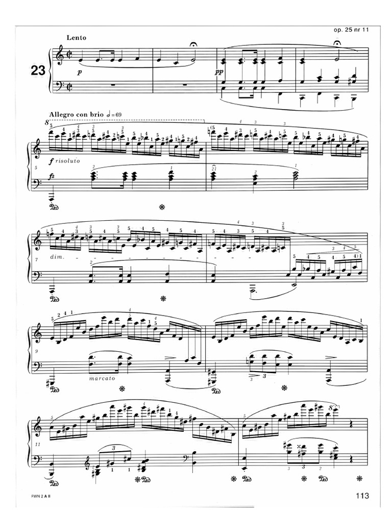 CHOPIN Etude Op25 No11 | PDF