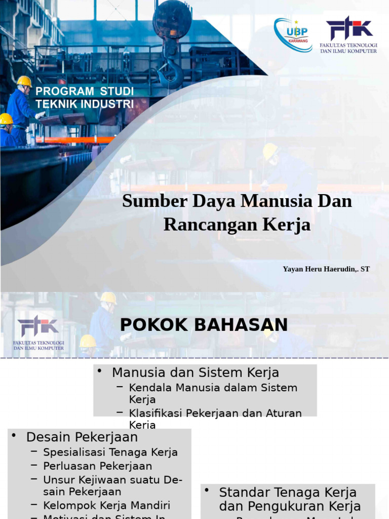 Pertemuan ke-10 Sumber Daya Manusia Dan Rancangan Kerja | PDF