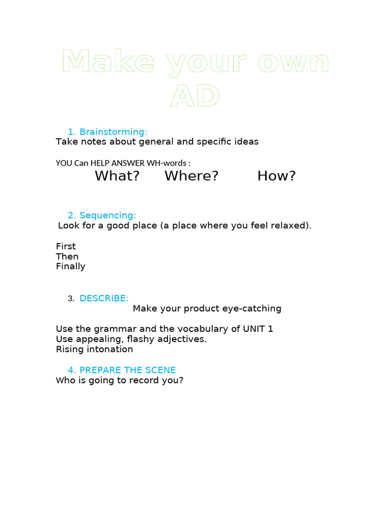 Make Your Own AD | PDF