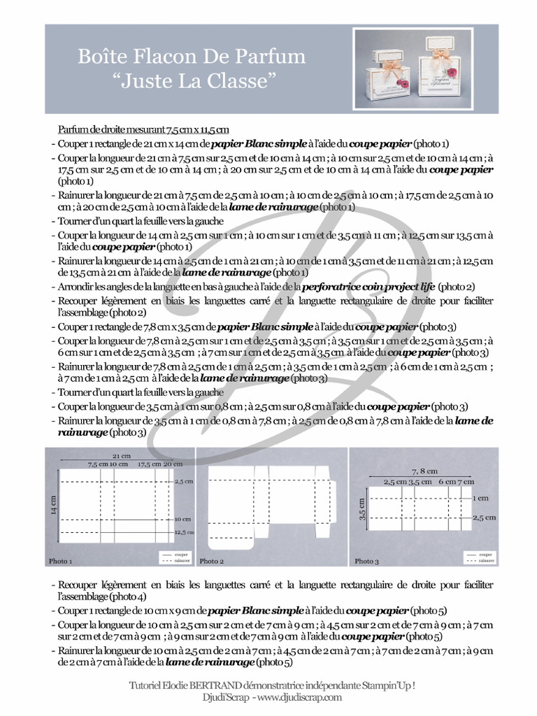 Tutoriel DjudiScrap Boite Flacon de Parfum Juste La Classe | PDF