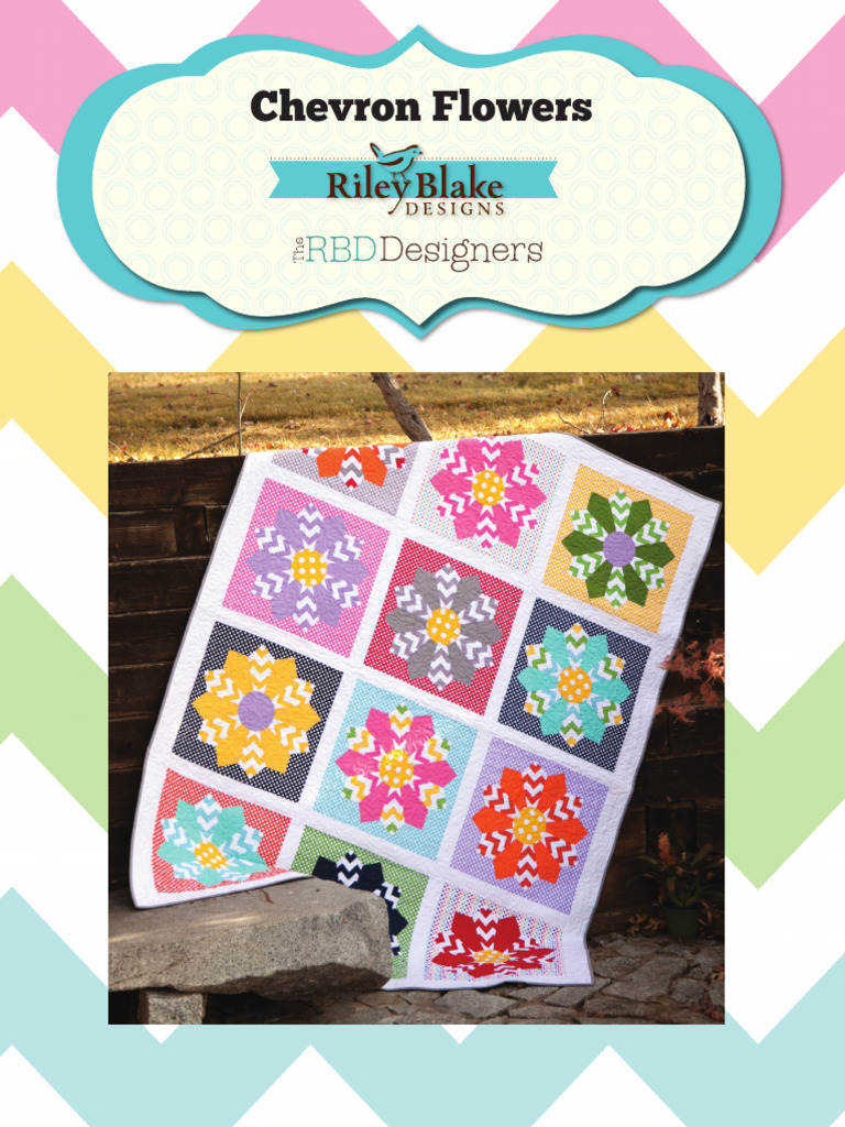 Chevron Flowers Free Pattern | PDF | Seam (Sewing) | Quilt