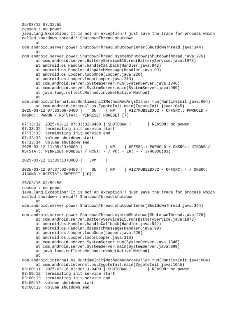 Power Off Reset Reason Backup | PDF | Java (Programming Language) | Oracle Acquisitions