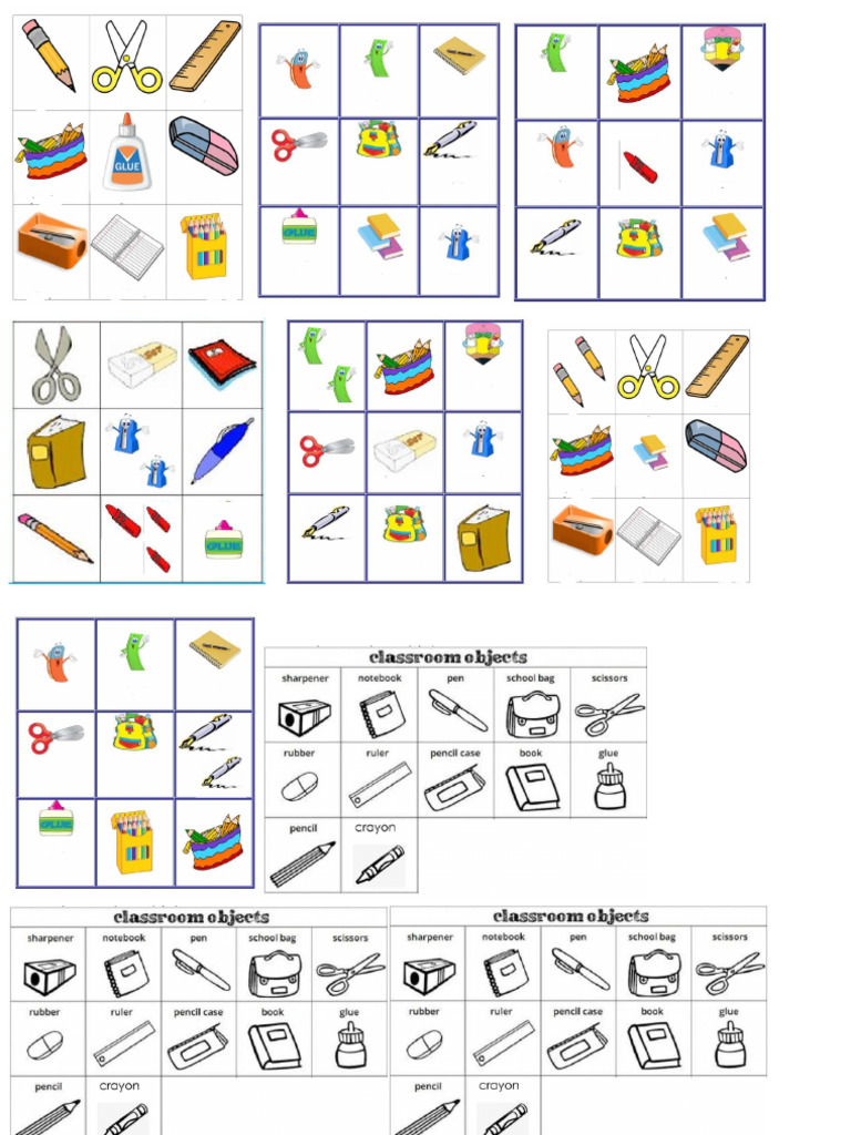 School Objects Bingo | PDF