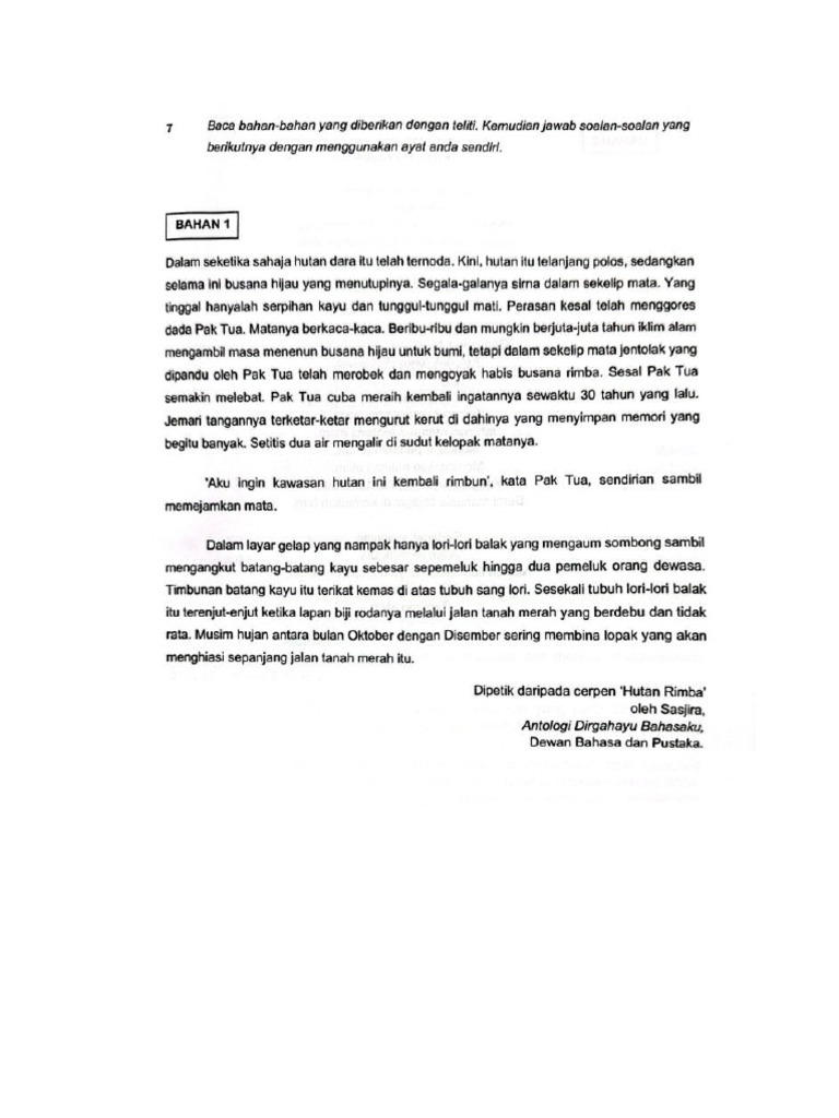 Soalan Pemahaman Sastera | PDF