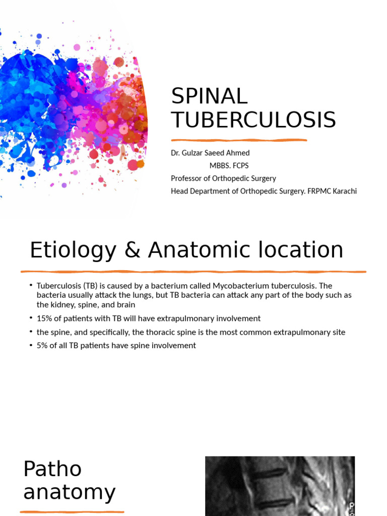 Spinal Tuberculosis | PDF | Tuberculosis | Human Diseases And Disorders