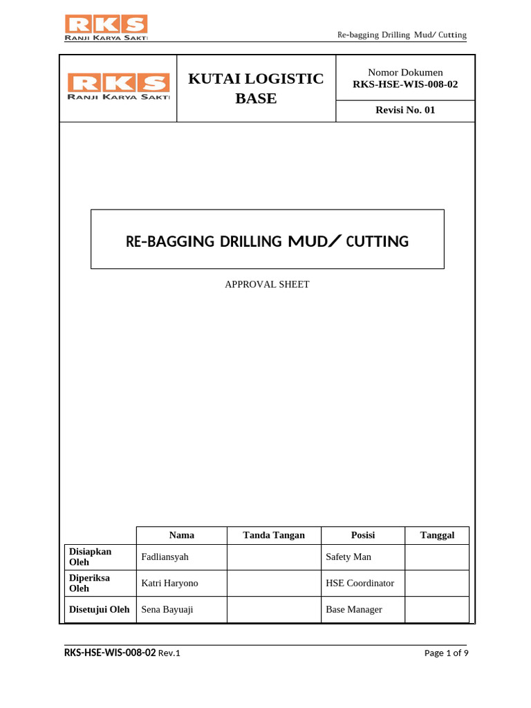 02 Re-Bagging Drilling Mud or Cutting | PDF