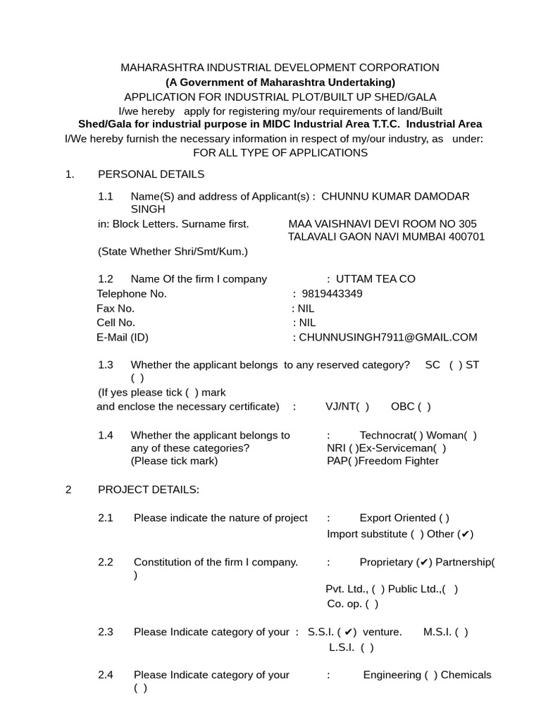 MIDC TRANCEFIR FORM NEW 4 copy | PDF | Waste Management