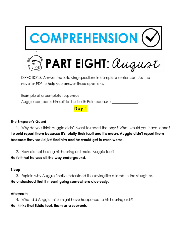 Elaine Li - Carnovale- Wonder Part 8 Cont'd Comp Q's | PDF