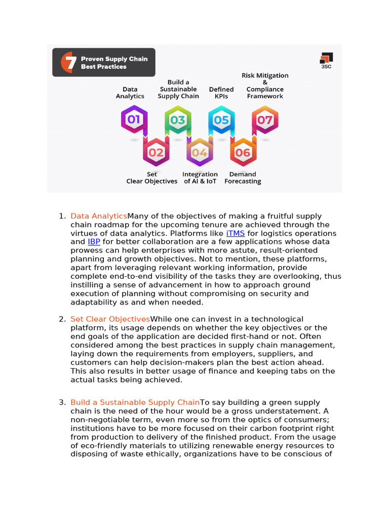 7 Best Practices of SCM by 3SC | PDF | Supply Chain Management | Supply ...