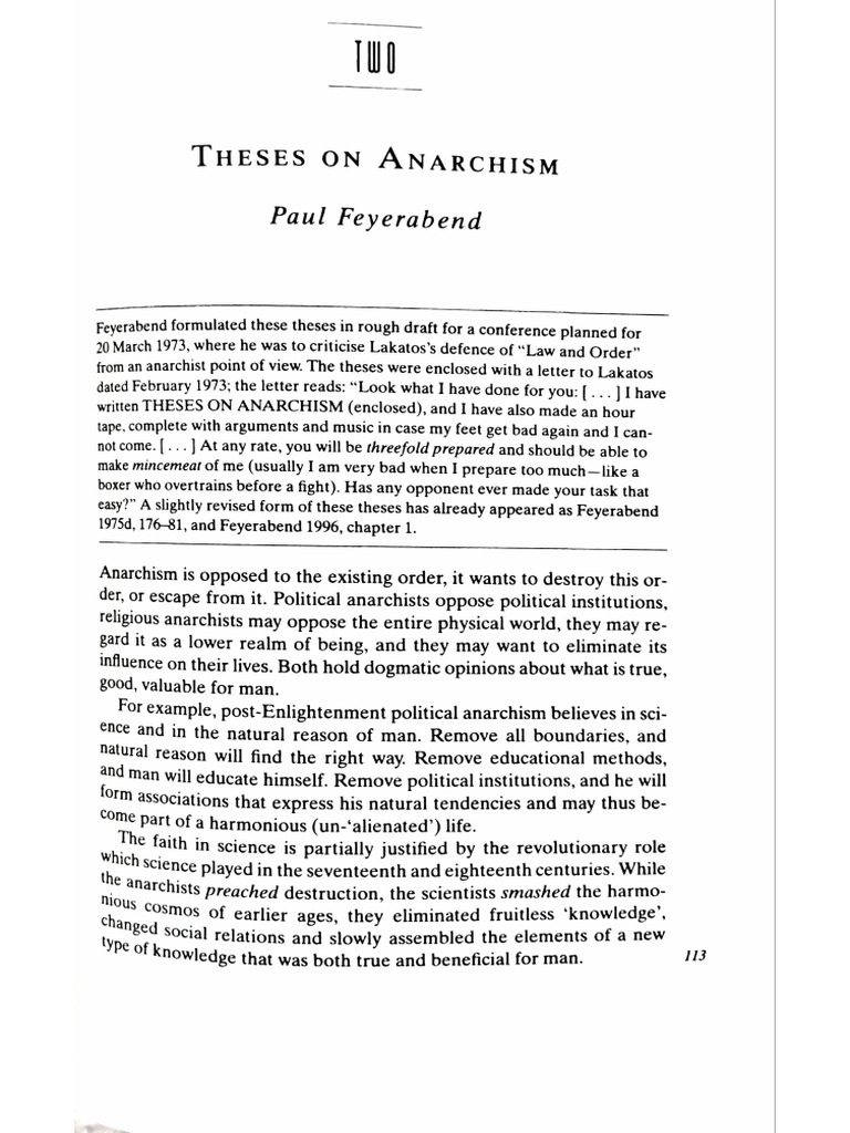 Theses On Anarchism | PDF
