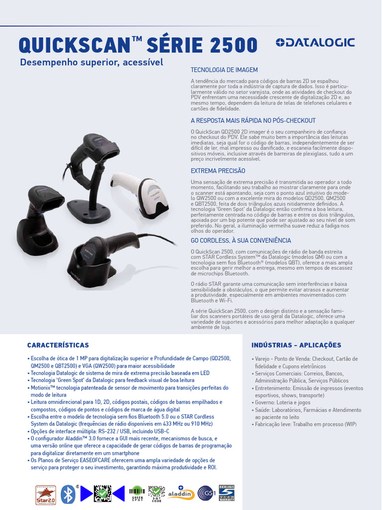 QuickScan 2500 Series ~ Brazilian Portuguese | PDF | Bluetooth | Código ...