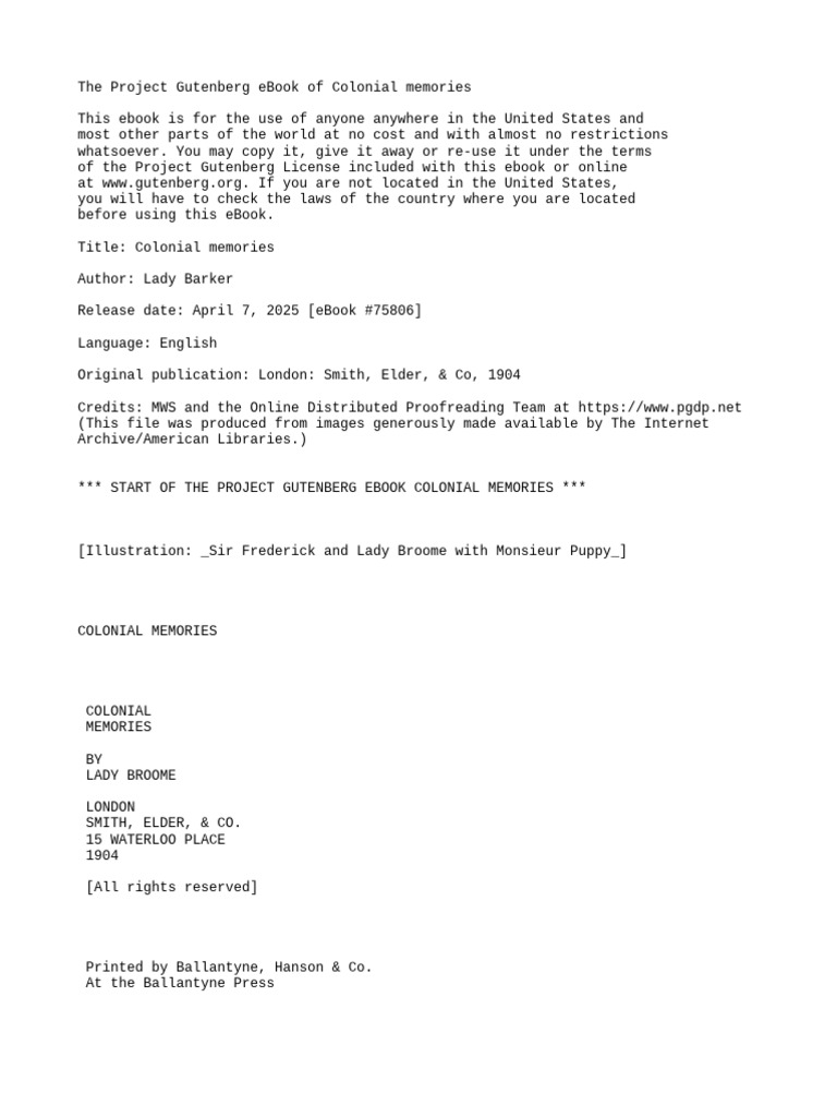 Colonial | PDF | Project Gutenberg