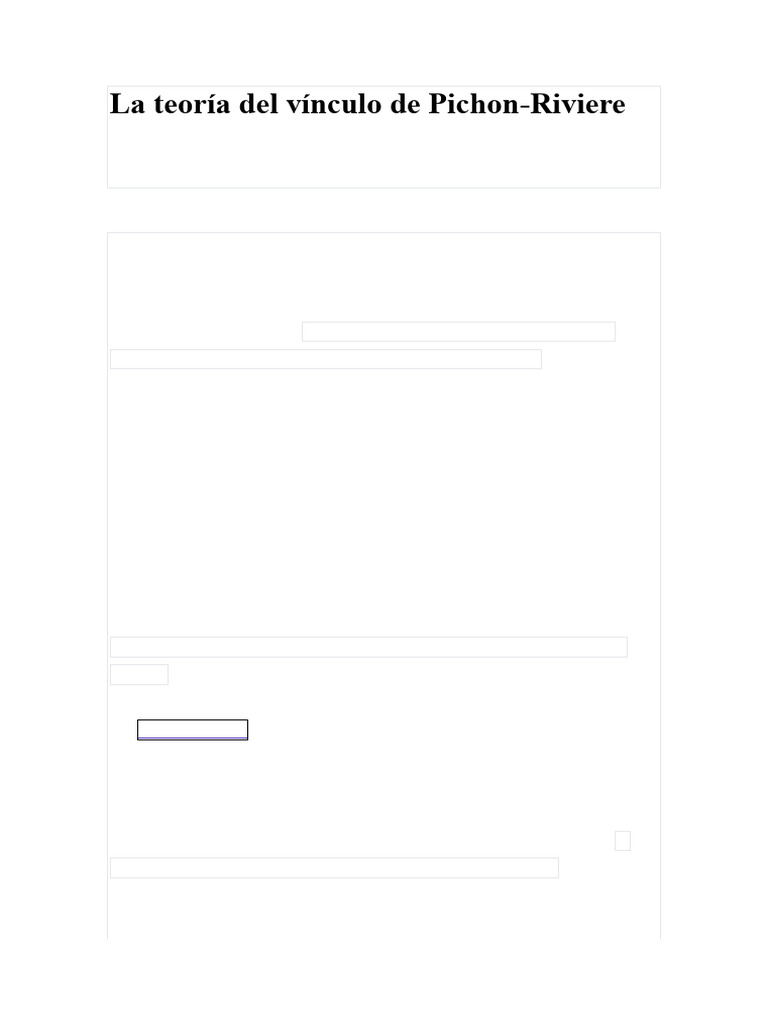 La Teoría Del Vínculo de Pichon | PDF | Aprendizaje | Sicología