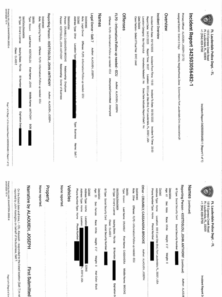 Police report filed by Salt 7 owner | PDF