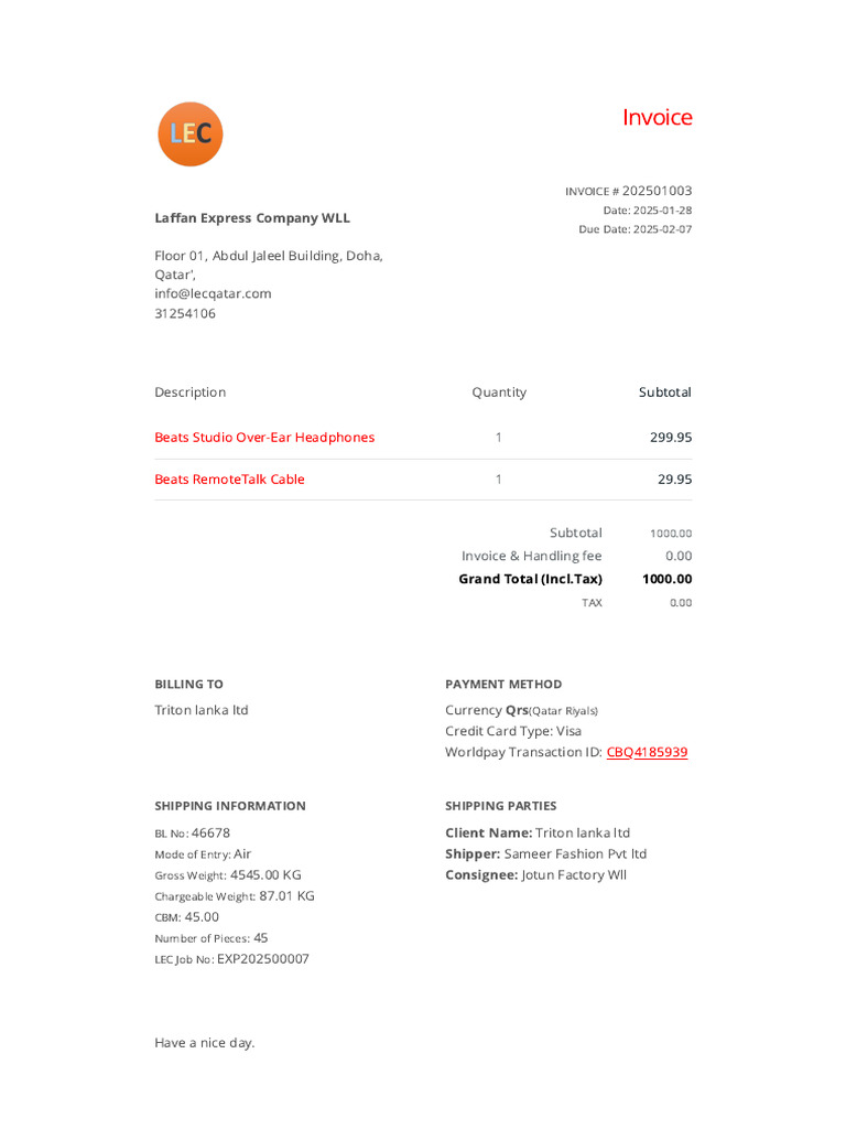Invoice Formate | PDF