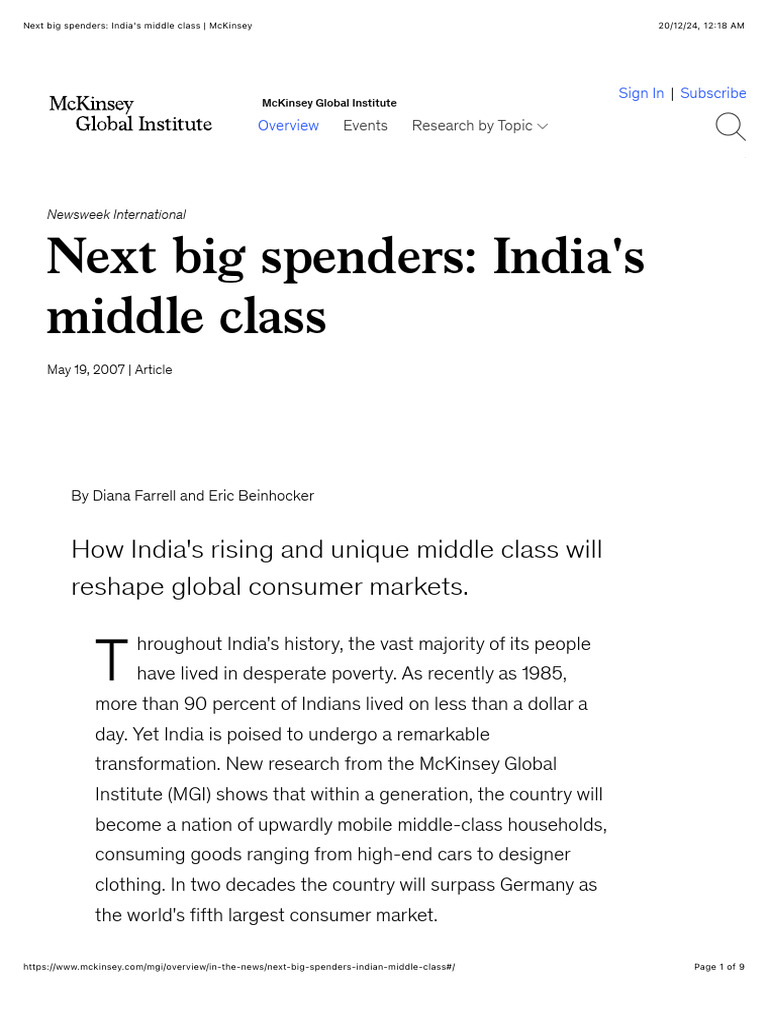 India's Middle Class: Future Consumer Trends | PDF | Cost Of Living ...