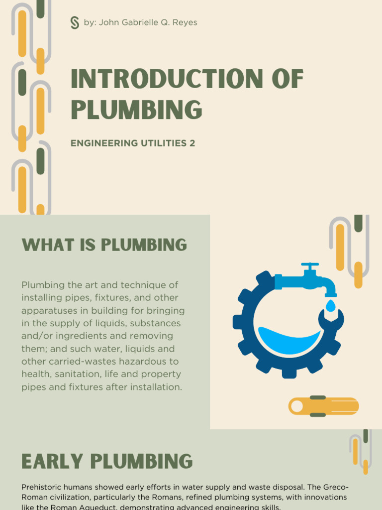 Chapter 1 Introduction of Plumbing | PDF | Plumbing | Water Supply