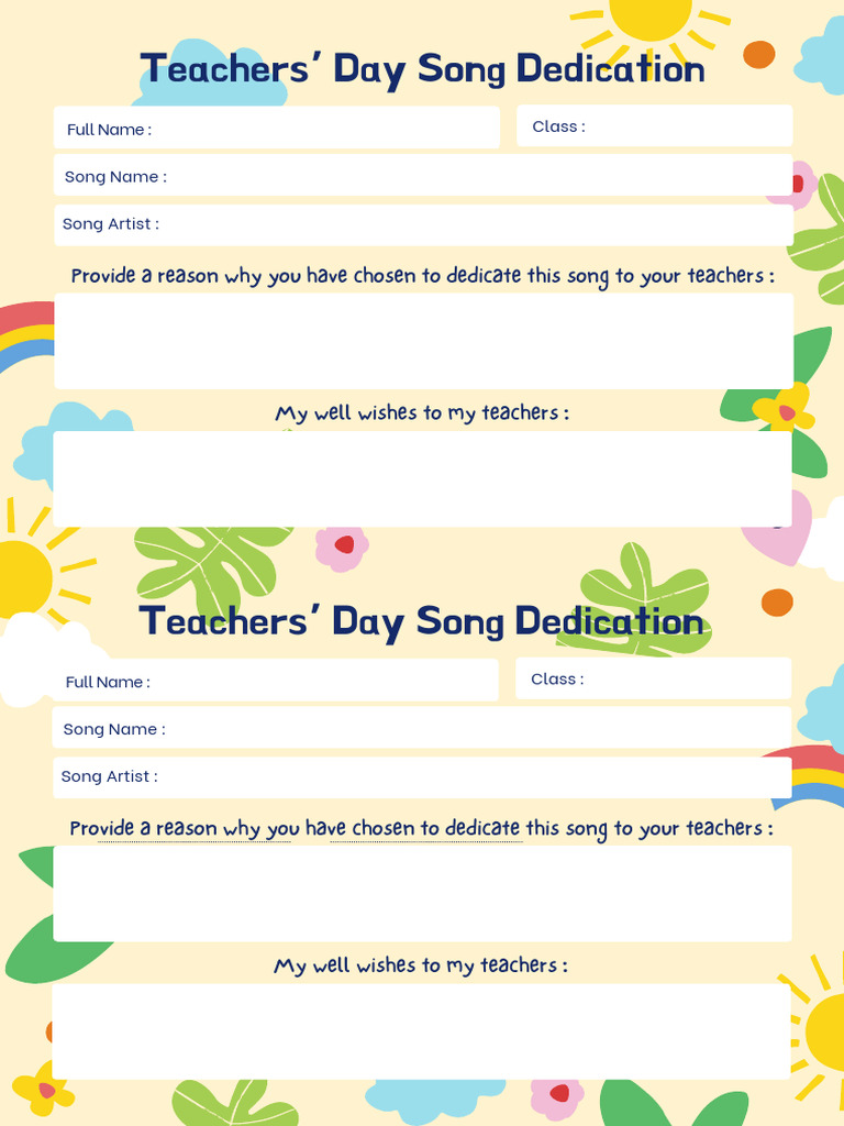 Song Dedication Slip | PDF