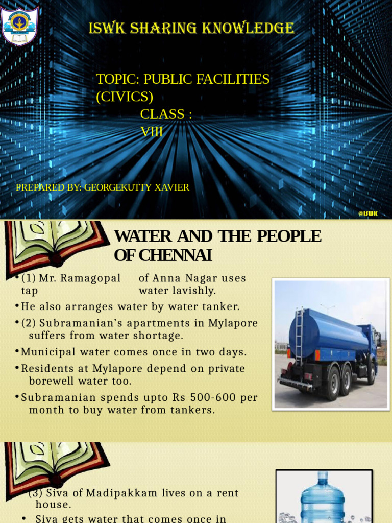 Public Facilities and Water Rights in Chennai | PDF | Water | Drinking ...
