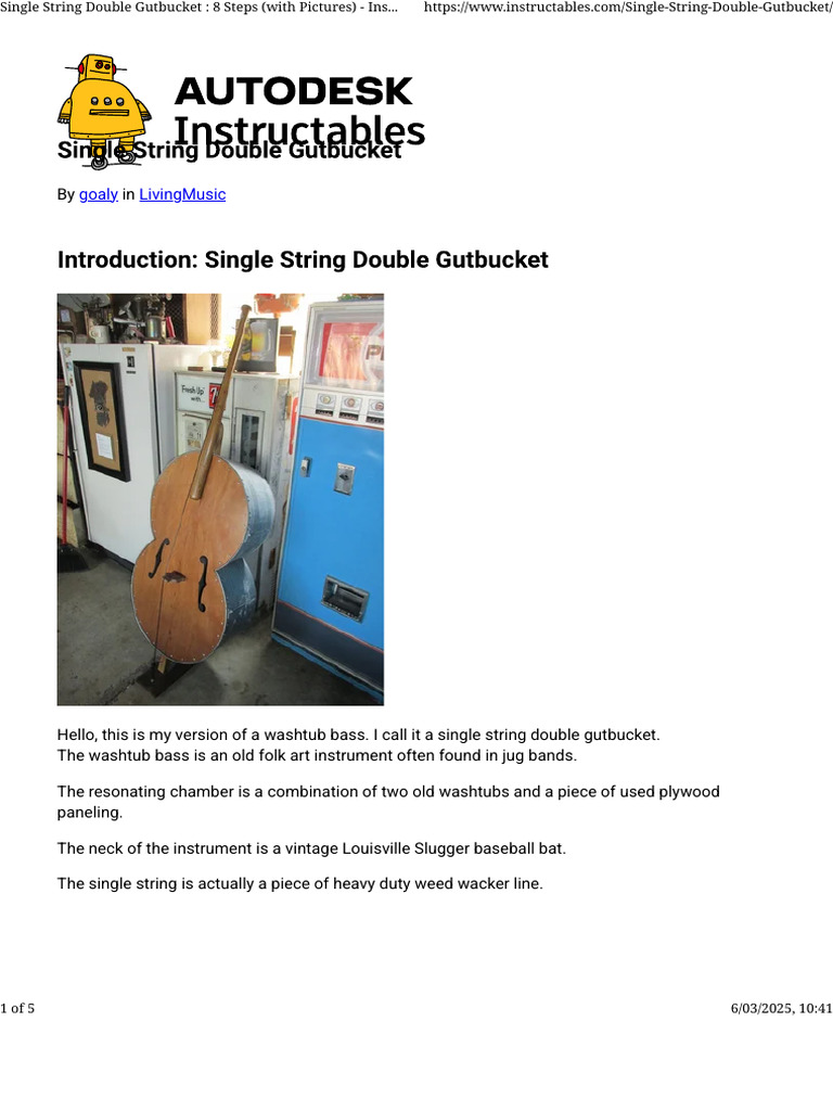 Build a Washtub Bass: Step-by-Step Guide | PDF | String Instruments ...