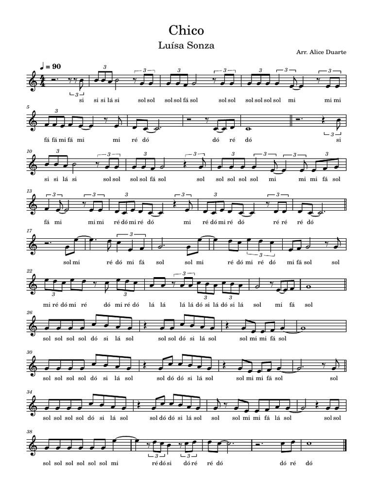 Chico (Luísa Sonza) - Partitura Facilitada | PDF