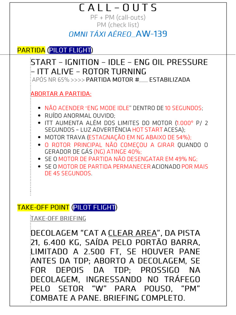 Call Outs AW139 | PDF