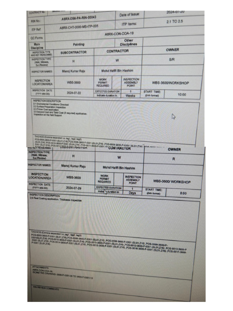 Rfi On Site Sample | PDF