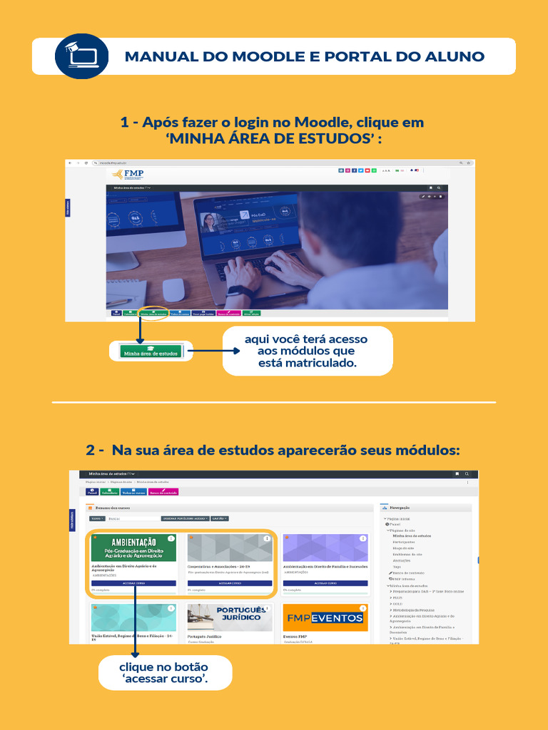 Manual Do Moodle E Portal Do Aluno: 1 - Após Fazer o Login No Moodle ...
