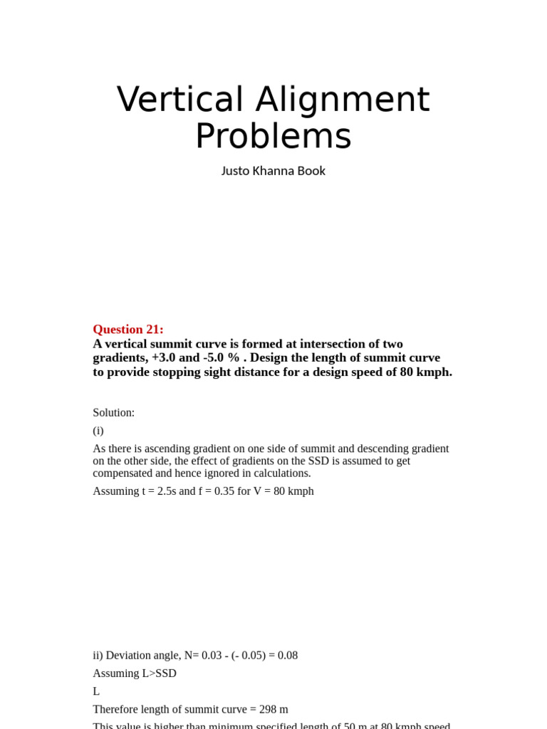 Vertical Alignment Problems | PDF