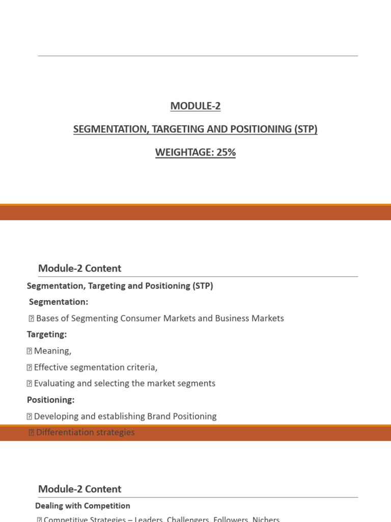 Marketing Management Module 2 | PDF | Marketing | Market Segmentation