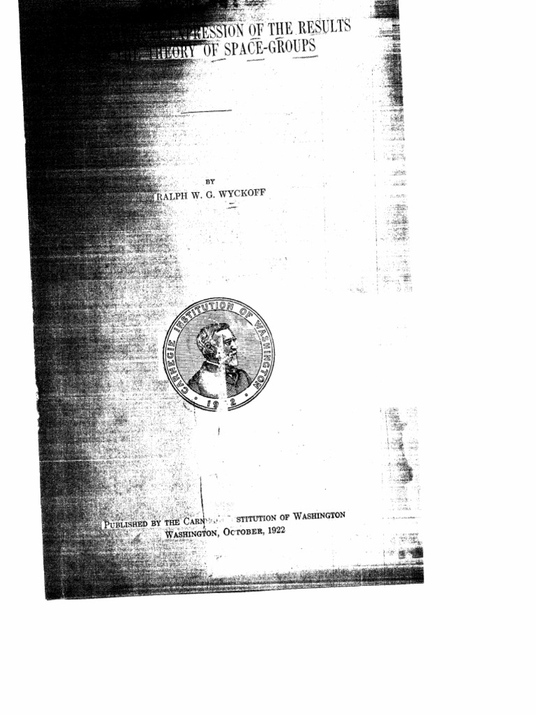 (Carnegie Institution of Washington Publication) Ralph W. G Wyckoff ...