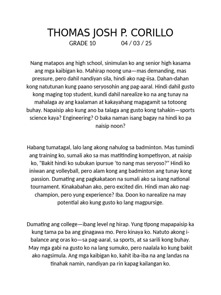 Filipino Assignment | PDF